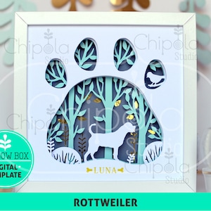Rottweiler Dog Shadow Box SVG, 3d Papercut SVG, Layered Paper Art ...