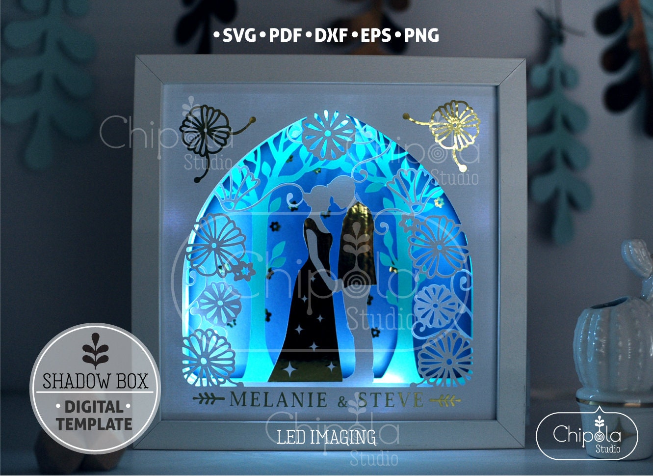 Papercut Light Shadow Box Svg