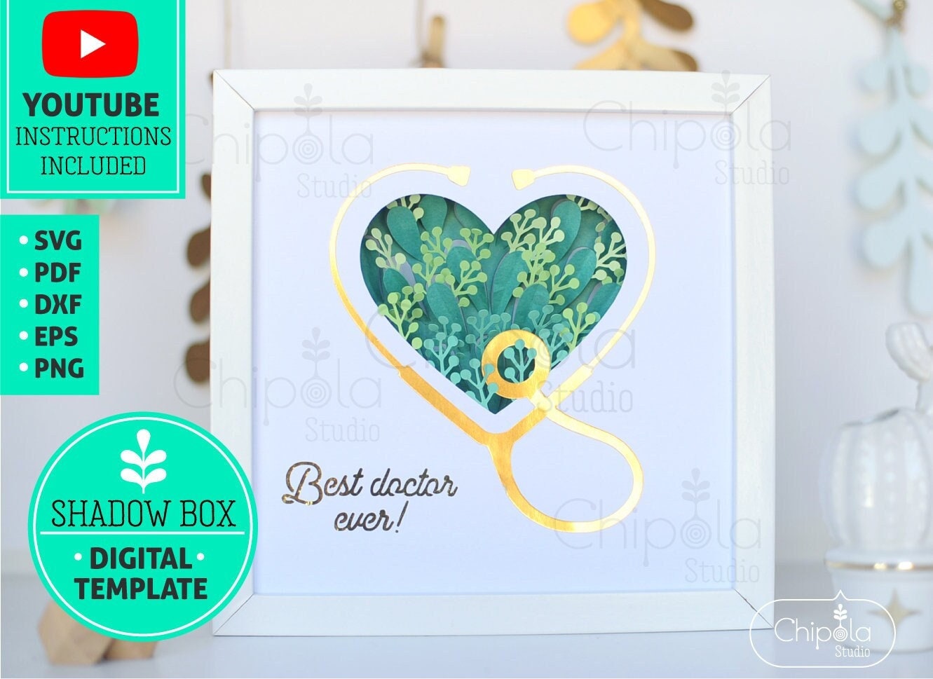 Heart Shadow Box for a Doctor SVG 3d Papercut Heart With - Etsy