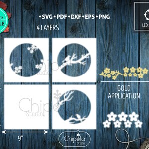 Cherry Blossom Sakura Shadow Box SVG, 3d Papercut Trees and Flowers ...