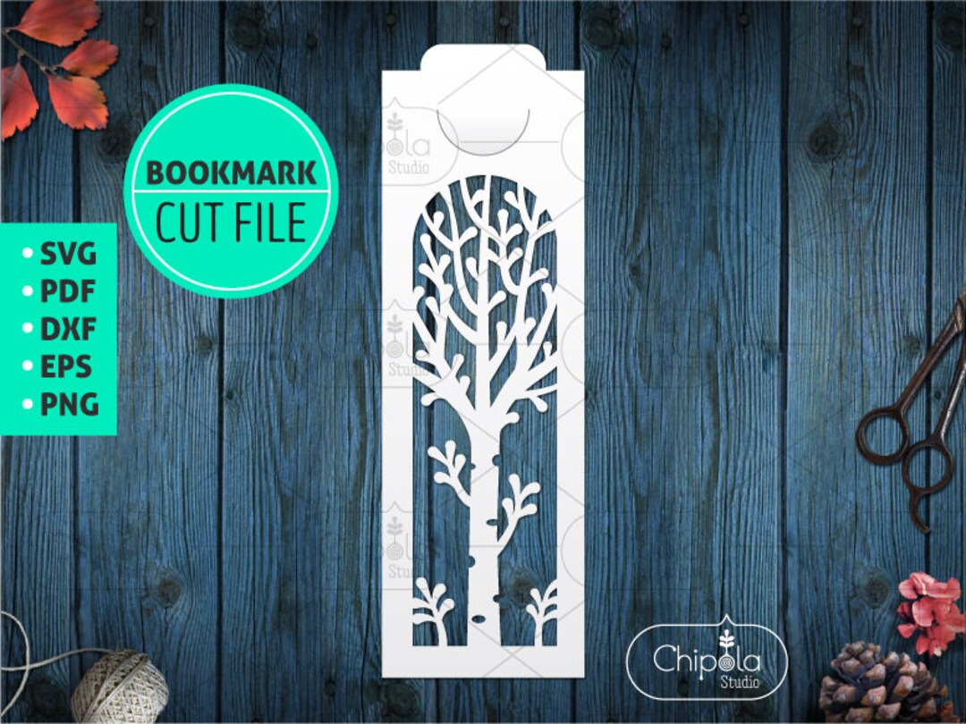 Bookmark With Tree SVG Vector Cut File, Nature Papercut, Botanical ...