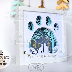 2,3,4 Cats Paw Shadow Box SVG, 3d Papercut SVG, Layered Paper Art ...