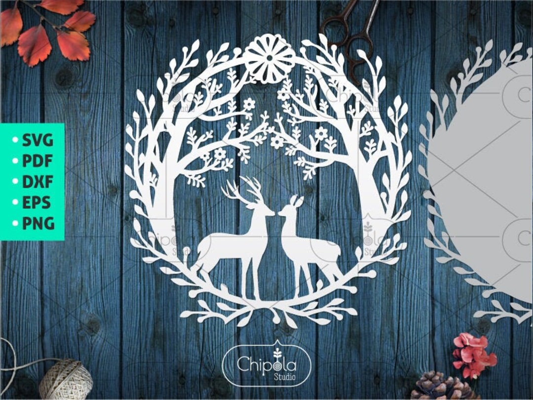 Romantic Deer SVG Cut File, Wedding Template SVG, Bridesmaid Gift ...