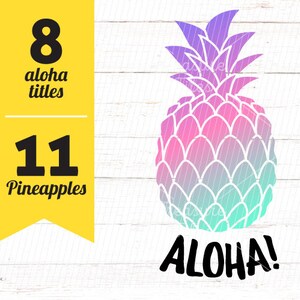 Pineapple SVG, Aloha Svg File, Rainbow Pineapple Cut File, Tropical ...