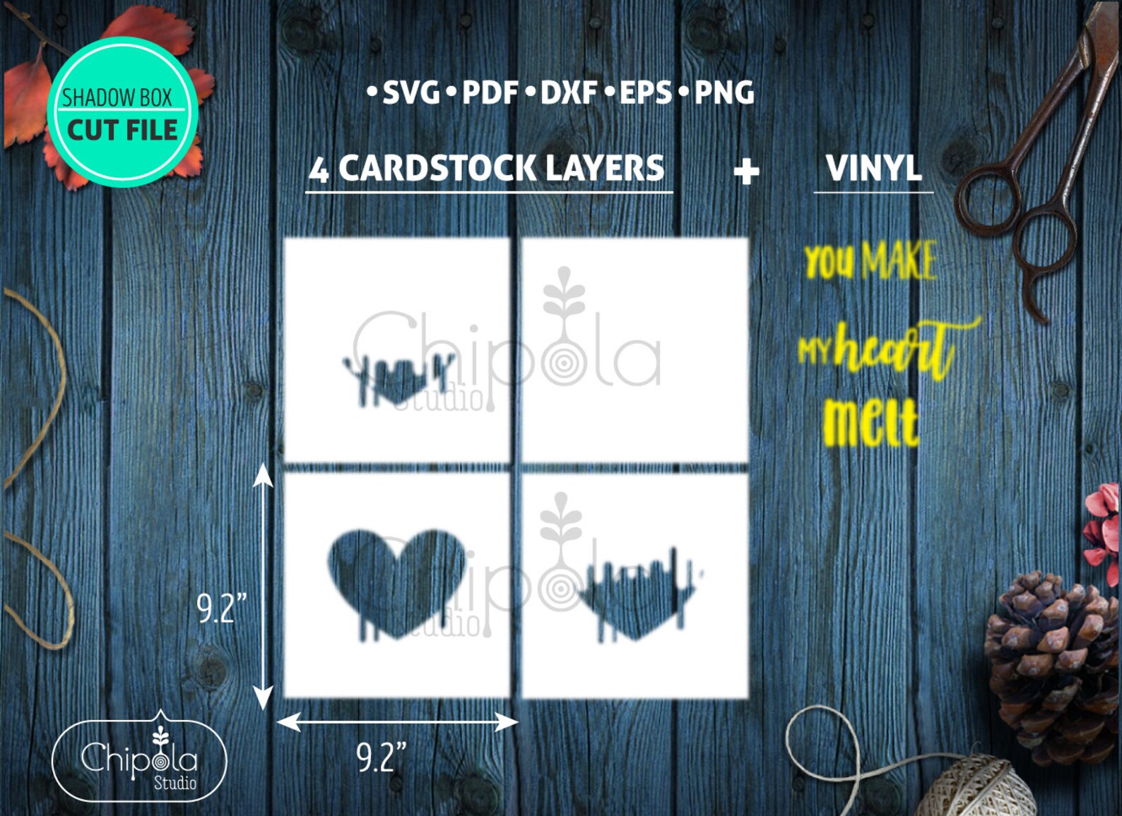 Heart Shadow Box SVG 3d Papercut SVG Valentine's Layered - Etsy