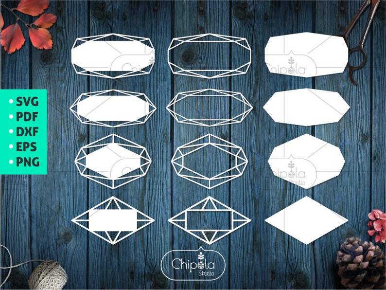 21 Geometric Plates Bundle SVG Cut File, Frames Template Vector Set ...
