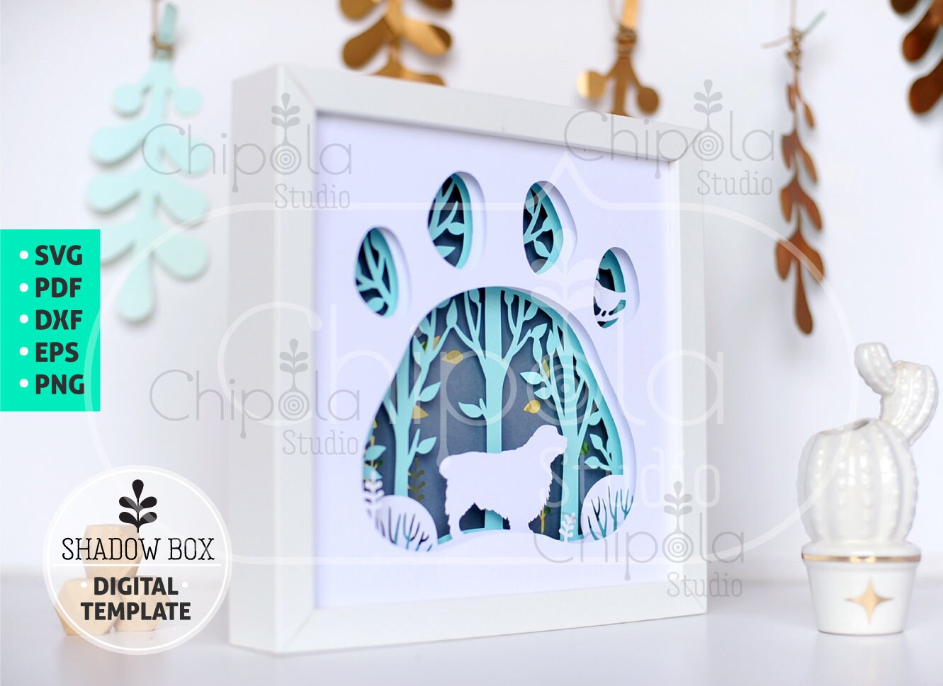 Clumber Spaniel Dog Breed Shadow Box SVG, 3d Papercut SVG, Layered ...