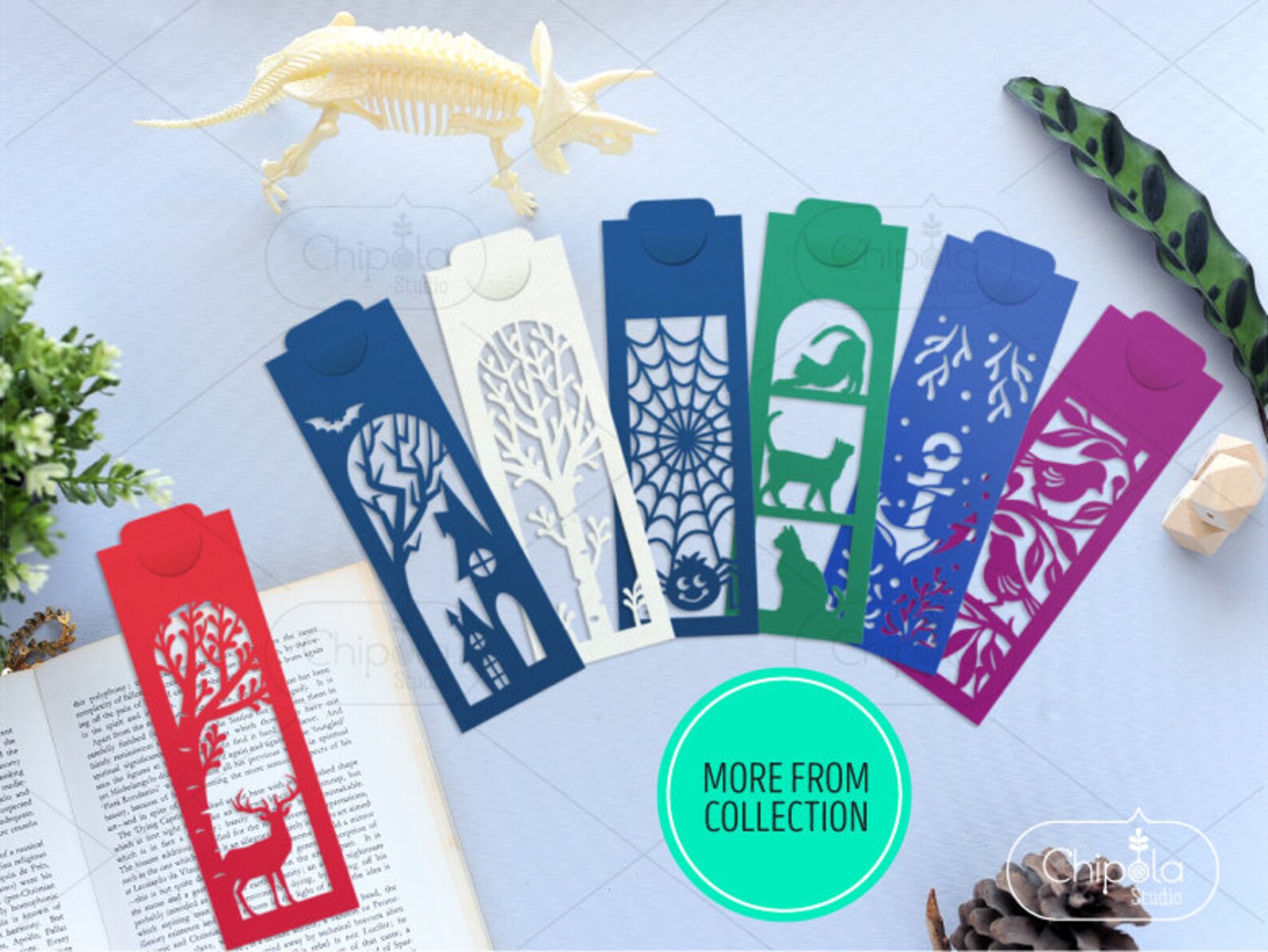 Spider Web Bookmark SVG, Vector Cut File, Halloween Cute Papercut ...