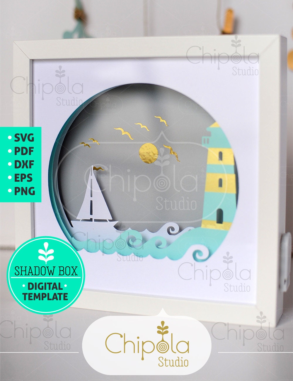 Sea Shadow Box SVG 3d papercut SVG layered paper art | Etsy