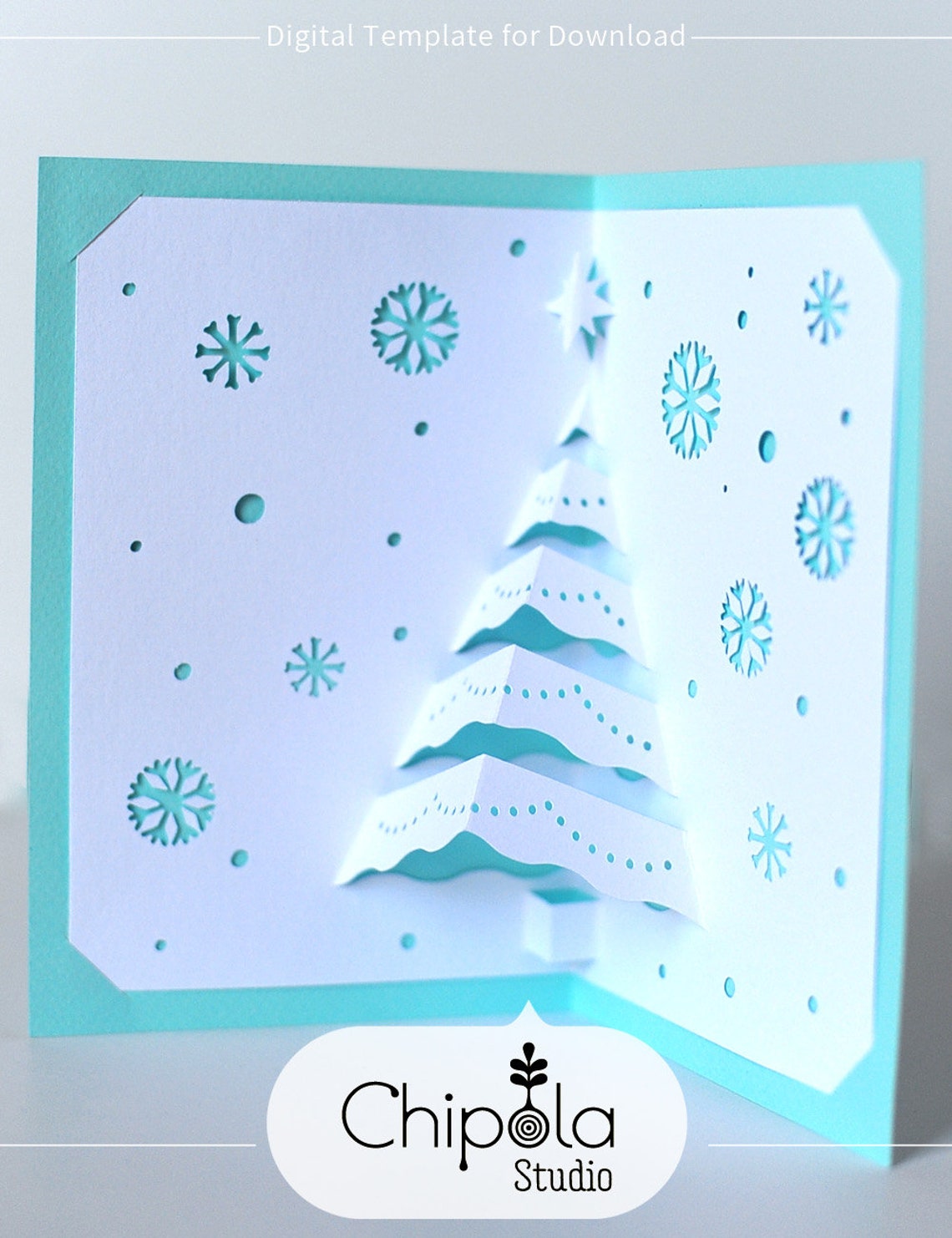 Christmas Tree Pop up Card With Envelope SVG, Christmas 3d Cards ...