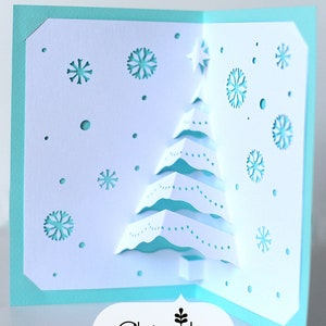 Christmas Tree Pop up Card With Envelope SVG, Christmas 3d Cards ...