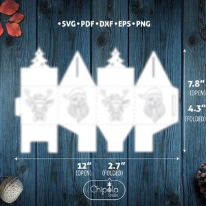 Christmas Santa Favor Box SVG, 3D Paper Model Template With Santa and ...