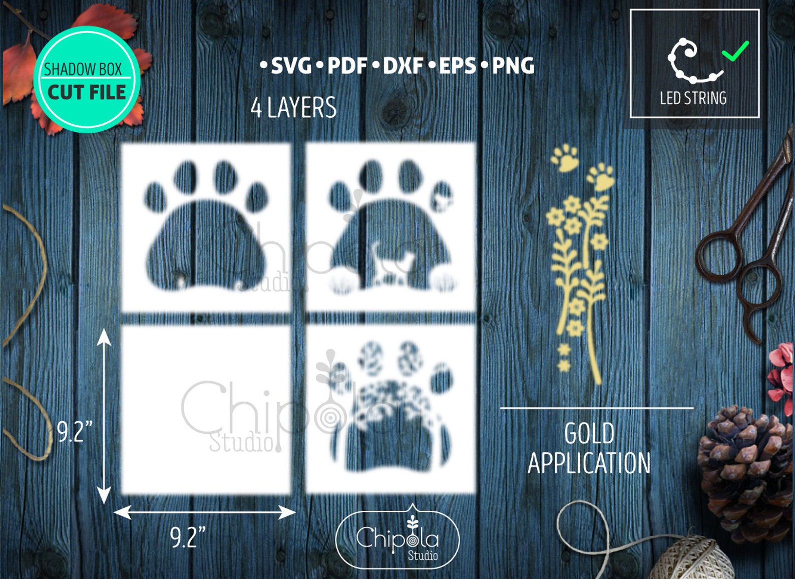 Cat Paw Shadow Box SVG 3d Papercut SVG Layered Paper Art | Etsy