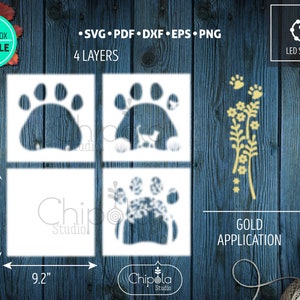 Cat Paw Shadow Box SVG, 3d Papercut SVG, Layered Paper Art Template ...