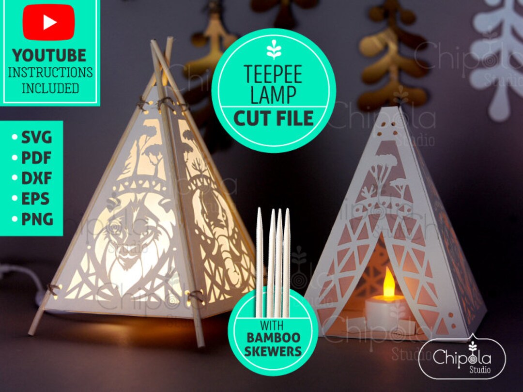 Amazing Pyramid Animals Teepee Lamp SVG Template File, Instant Download ...
