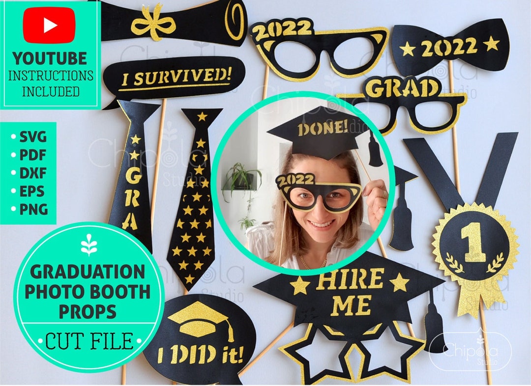 Graduation Photo Booth Props , Prom Decoration SVG, Downloadable ...