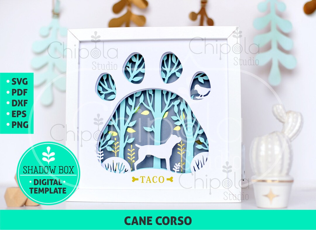 Cane Corso Dog Breed Shadow Box SVG, 3d Papercut SVG, Layered Paper Art ...