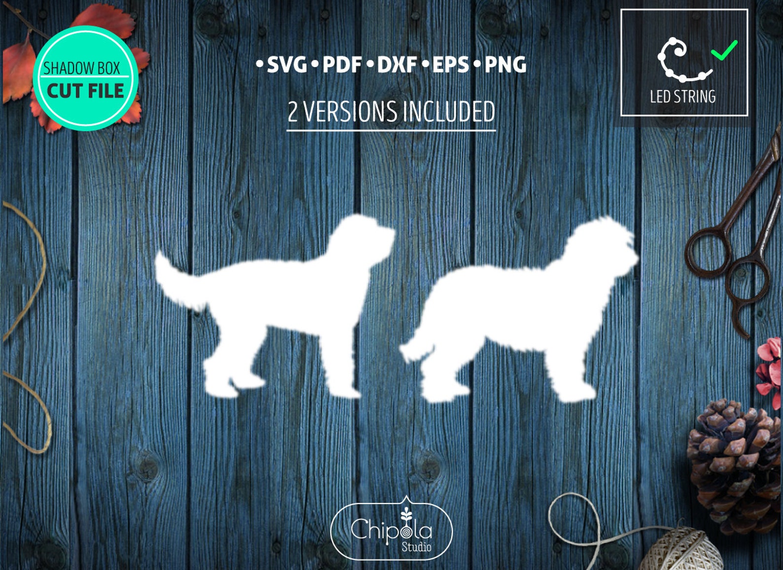 Labradoodle, Goldendoodle, Retriever Doodle Dog Shadow Box SVG, 3d ...