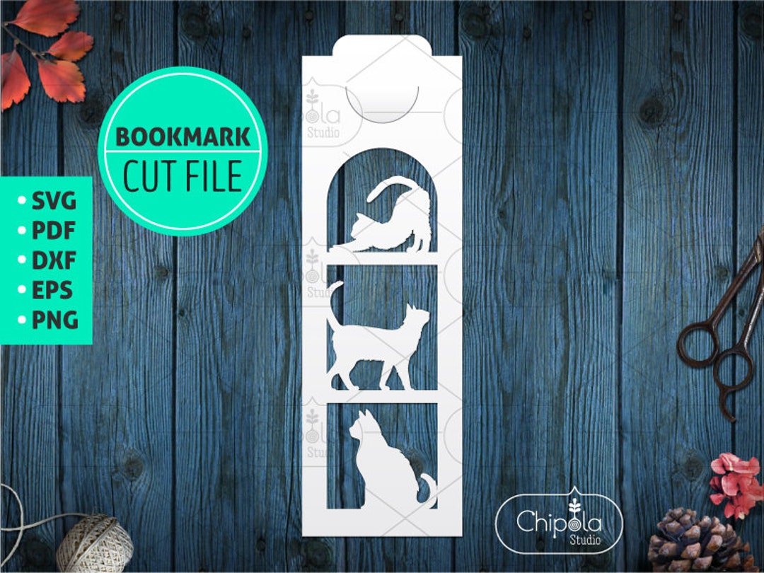 Bookmark With Cats SVG Vector Cut File, Animal Papercut, Scroll Saw ...