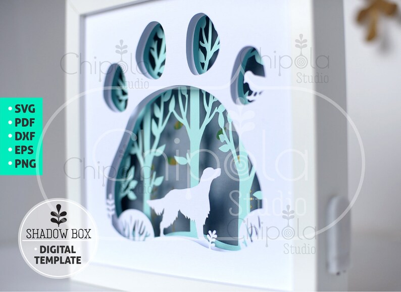 Irish Setter Dog Breed Shadow Box SVG, 3d Papercut SVG, Layered Paper ...