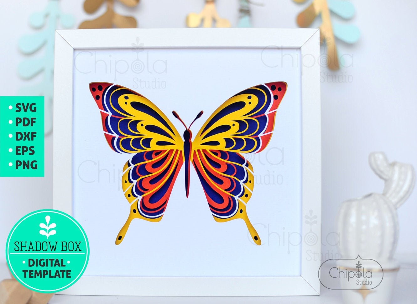 Butterfly Shadow Box SVG 3d papercut Layered paper art | Etsy