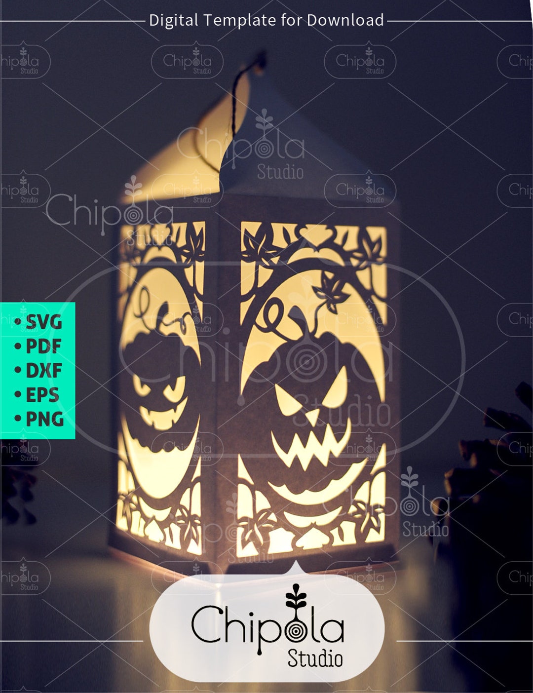 Halloween Lantern SVG Cut Files 3D Cutting File, Pumpkin Lantern ...