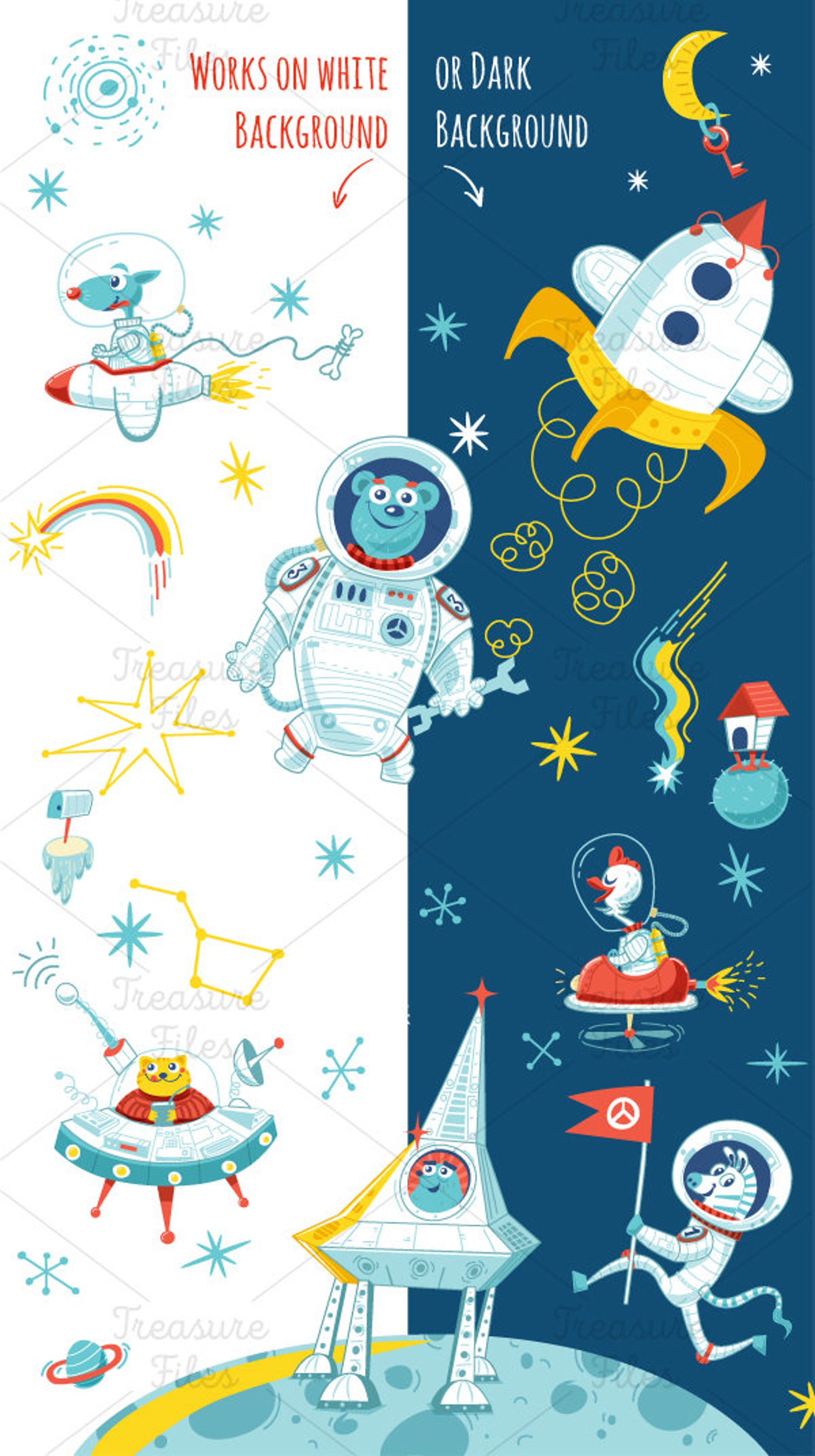 Outer Space Printable Clipart Set Digital File Space | Etsy