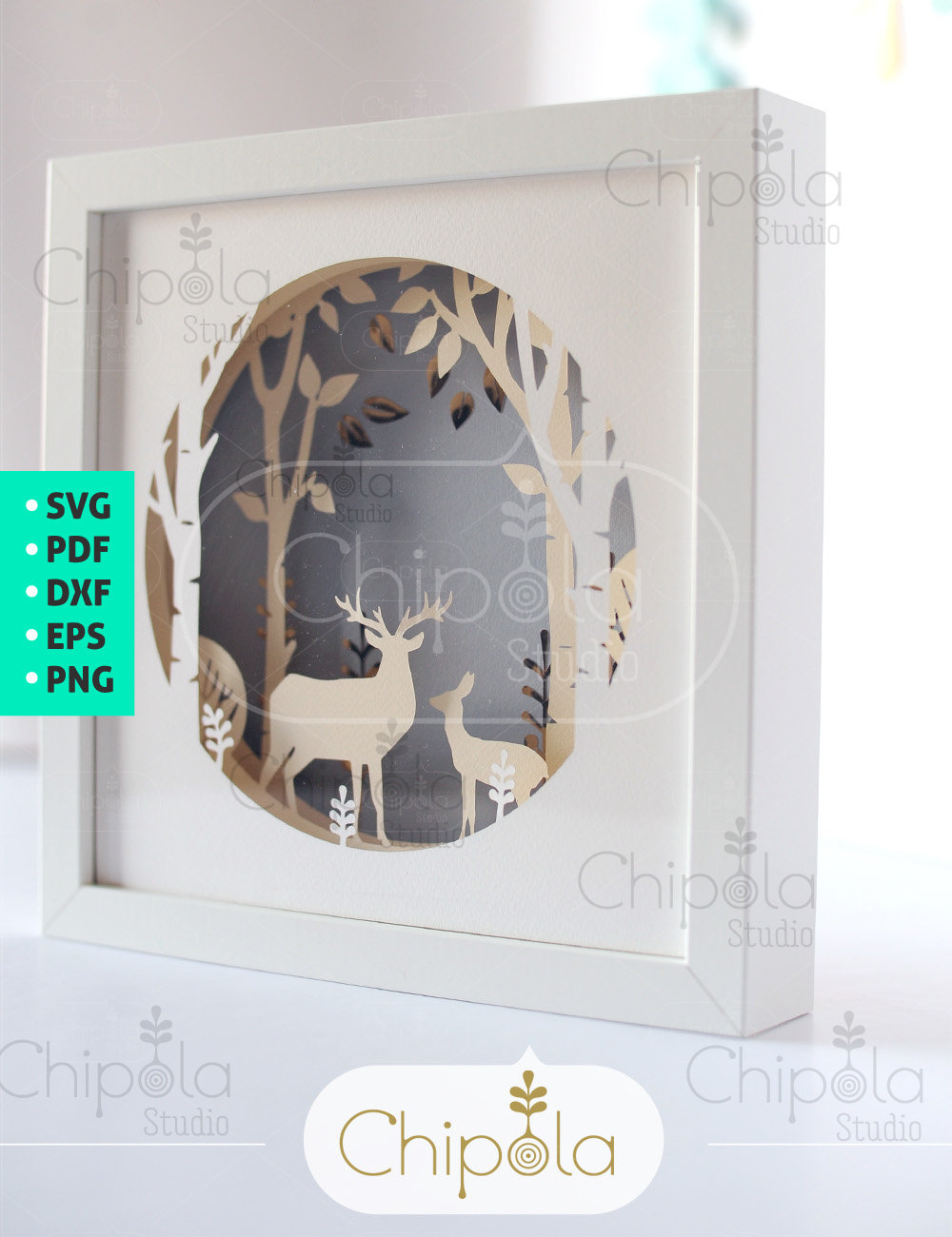Deer Shadow Box SVG 3d Papercut SVG Layered Paper Art | Etsy UK