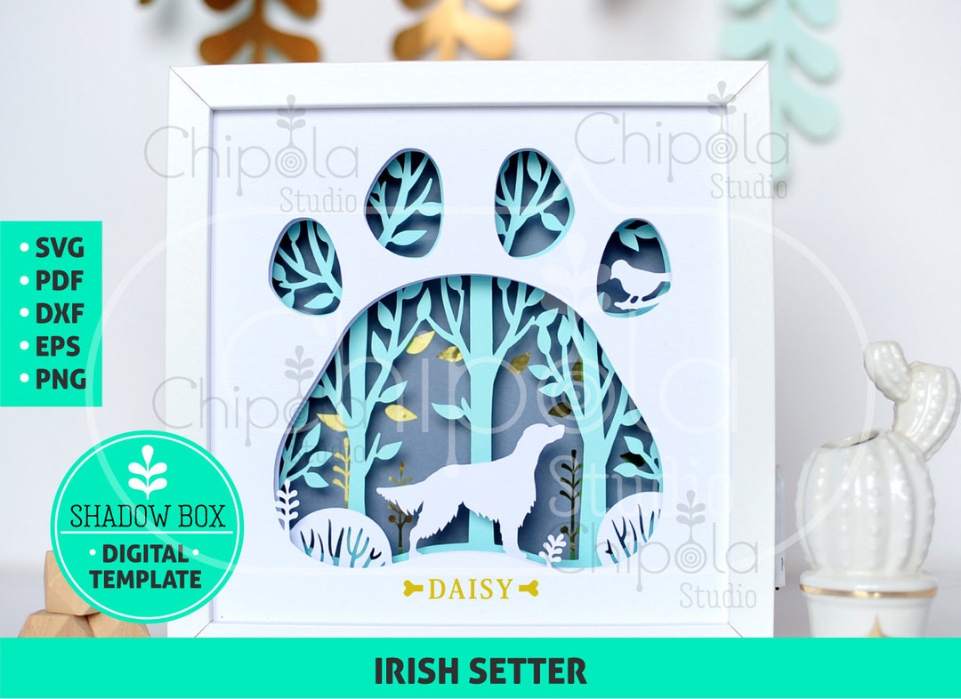 Irish Setter Dog Breed Shadow Box SVG, 3d Papercut SVG, Layered Paper ...