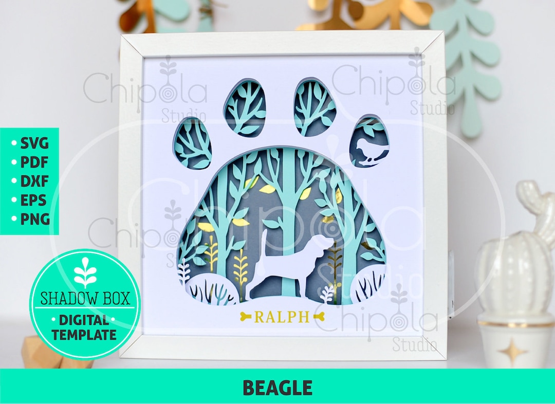 Beagle Dog Breed Shadow Box SVG, 3d Papercut SVG, Layered Paper Art ...