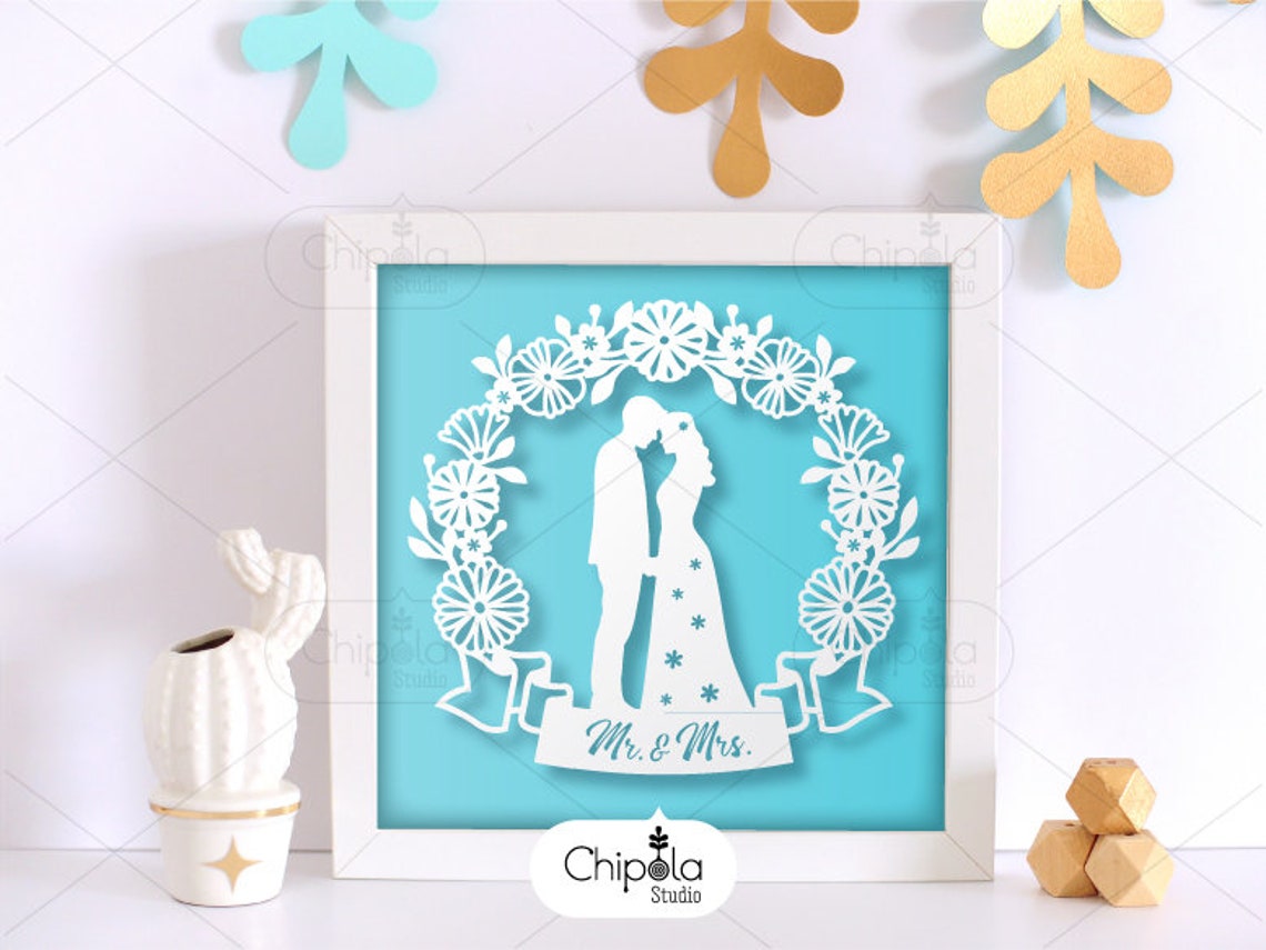 Wedding SVG Cut File Romantic Template SVG Bridesmaid Gift - Etsy