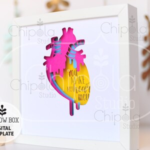 Heart Shadow Box SVG, 3d Papercut SVG, Valentine's Layered Paper Art ...