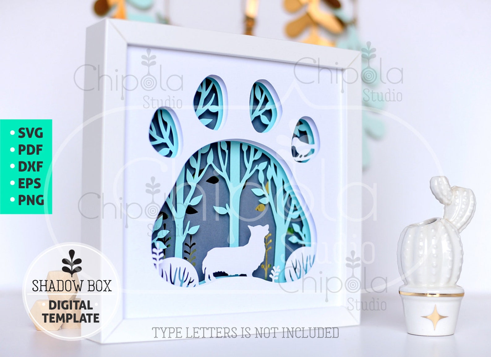 Welsh Corgi Dog Breed Shadow Box SVG, 3d Papercut SVG, Layered Paper ...
