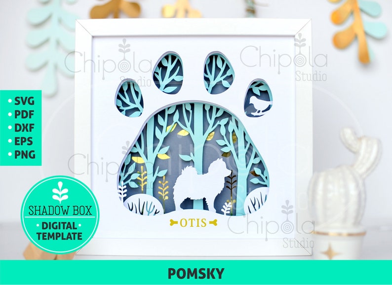 Pomsky Dog Breed Shadow Box SVG, 3d Papercut SVG, Layered Paper Art ...