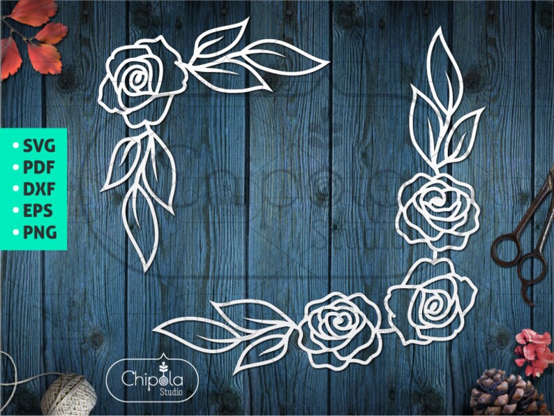 Rose Corners SVG Set Cut File Frame Flowers Vector Template - Etsy