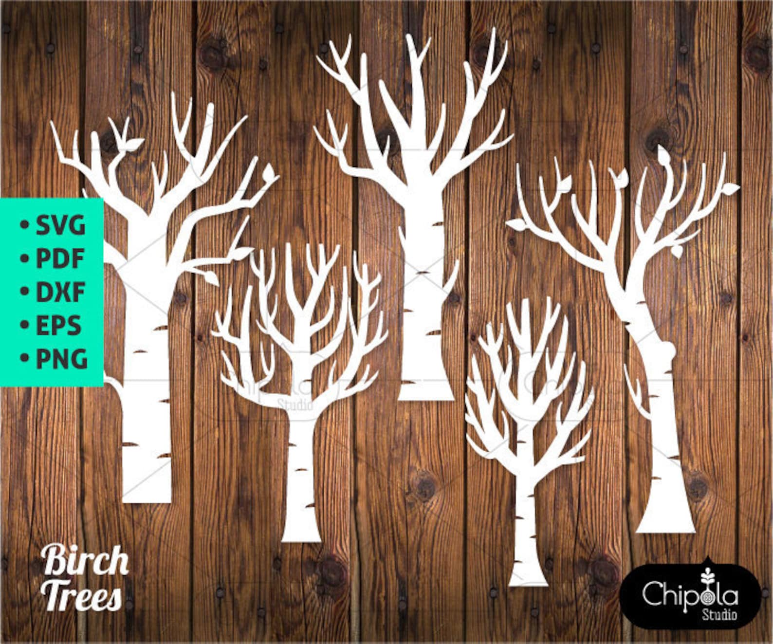 Birch Trees SVG Cut File Christmas Decoration SVG Winter | Etsy