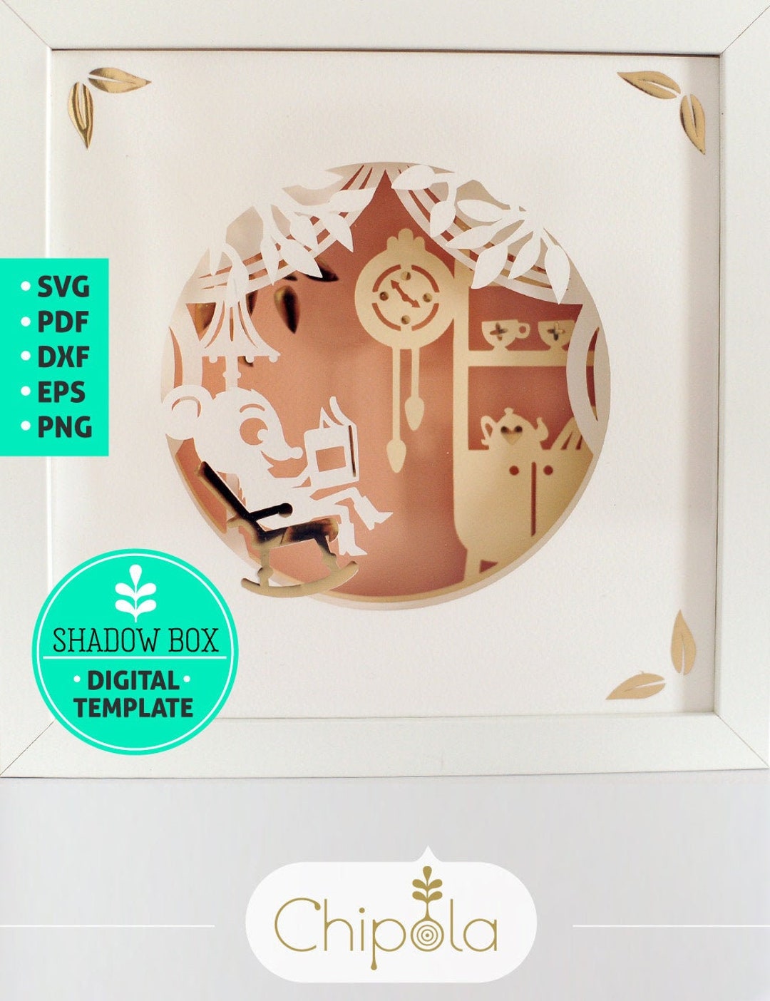 Nursery Shadow Box SVG, 3d Papercut SVG, Layered Paper Art Template ...