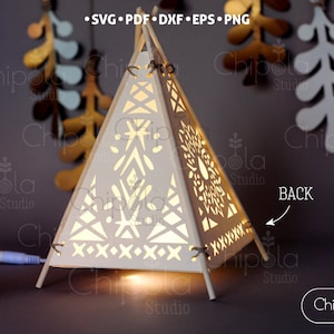 Amazing Pyramid Teepee Lamp SVG Template File, Instant Download DIY ...