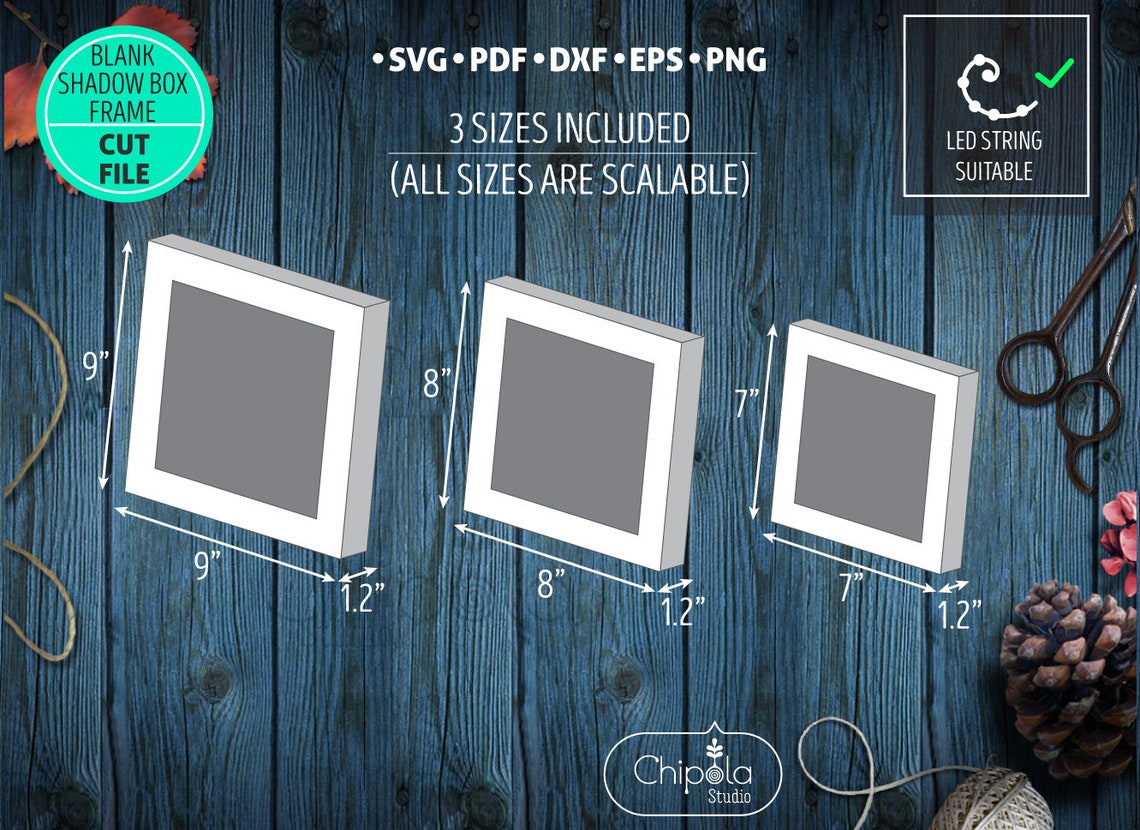 Blank Square Shadow Box Frame SVG for Layered Artwork Paper - Etsy