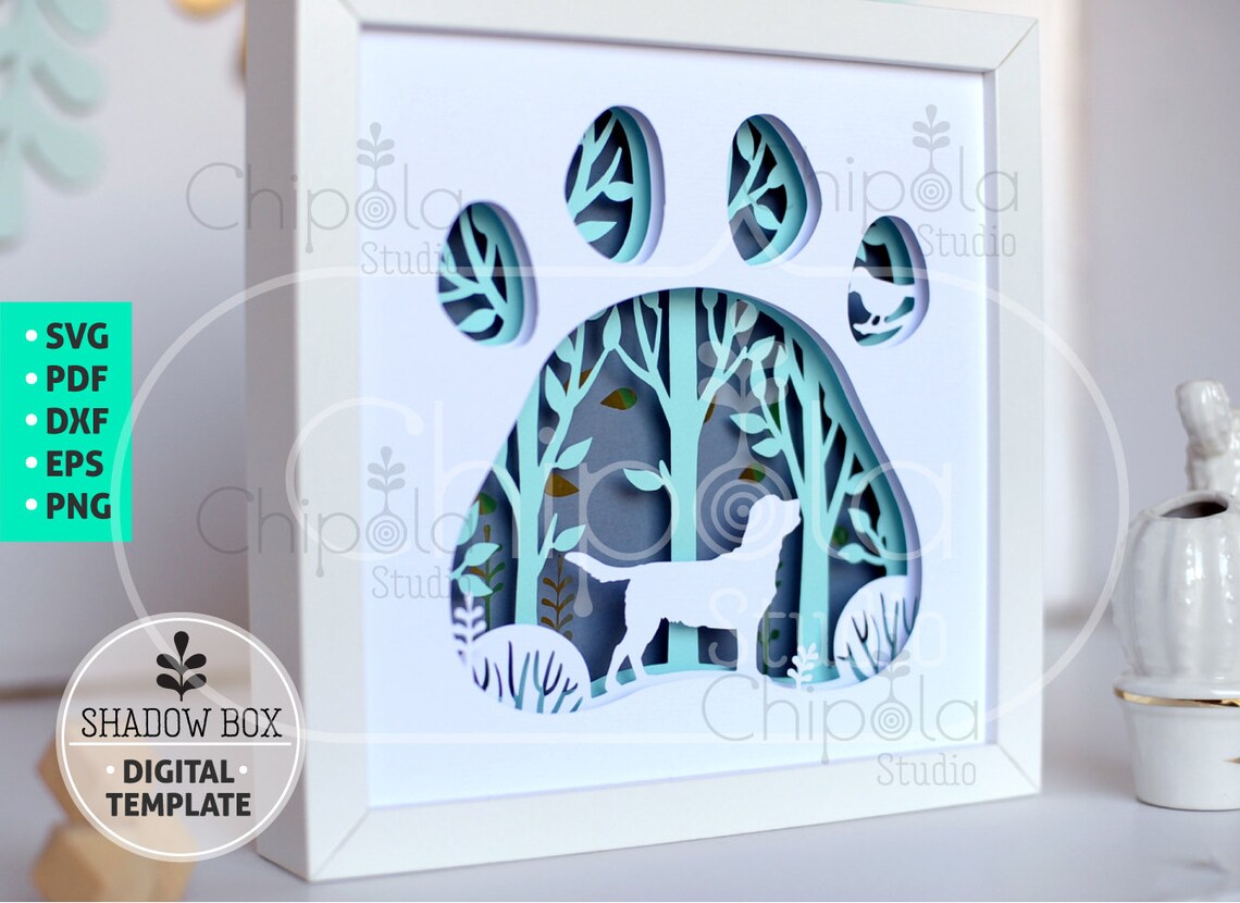 Labrador Dog Shadow Box SVG 3d Papercut SVG Layered Paper - Etsy
