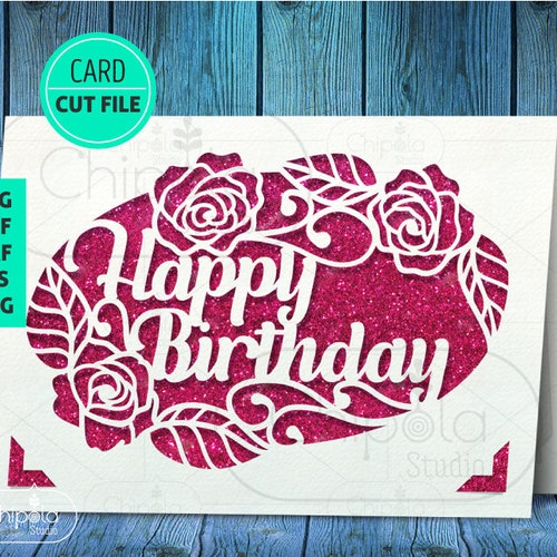 Happy Birthday Card Svg Digital Cut File Intricate Floral Etsy