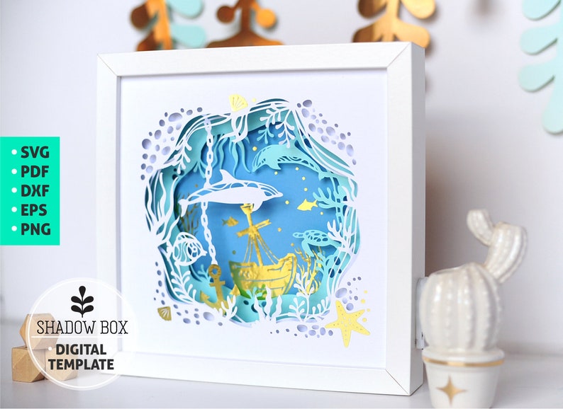 Underwater Shadow Box SVG 3d Papercut SVG Layered Paper Art - Etsy