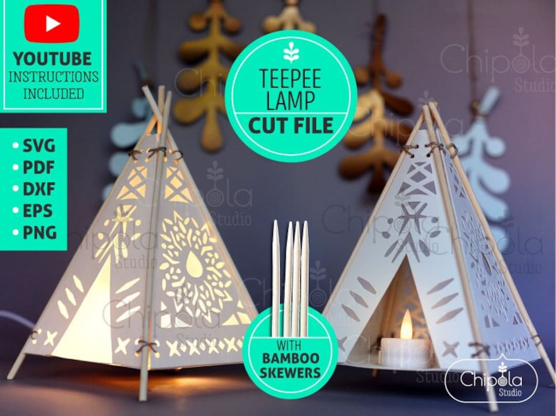 Amazing Pyramid Teepee Lamp SVG Template File, Instant Download DIY ...