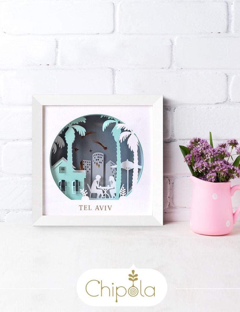 City Shadow Box SVG 3d papercut SVG layered paper art | Etsy