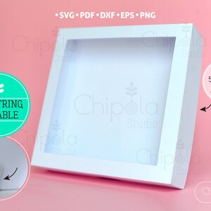 Blank Square Deep Shadow Box Frame SVG for Layered Artwork Paper Art ...