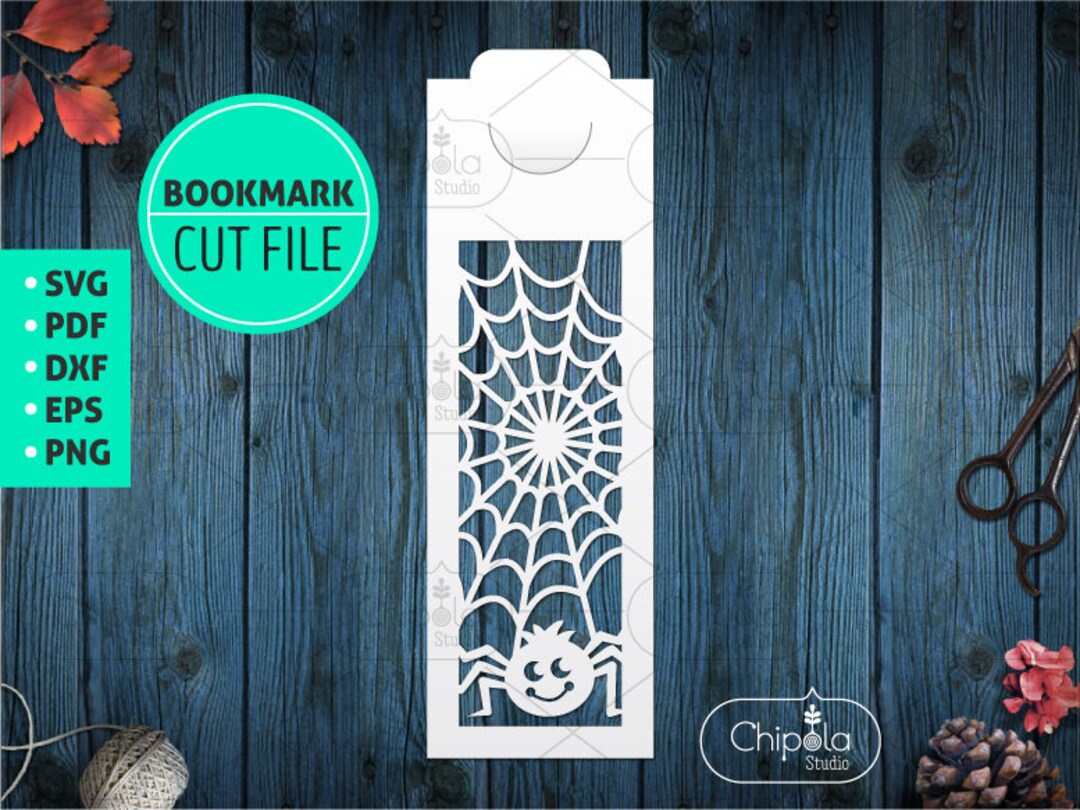 Spider Web Bookmark SVG, Vector Cut File, Halloween Cute Papercut ...