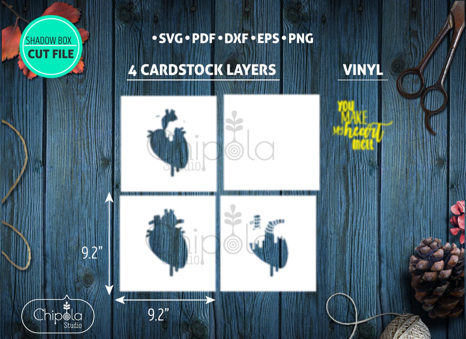 Heart Shadow Box SVG 3d Papercut SVG Valentine's Layered | Etsy