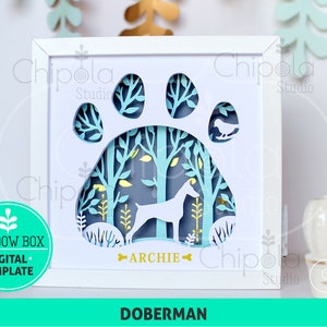 Doberman Dog Breed Shadow Box SVG, 3d Papercut SVG, Layered Paper Art ...