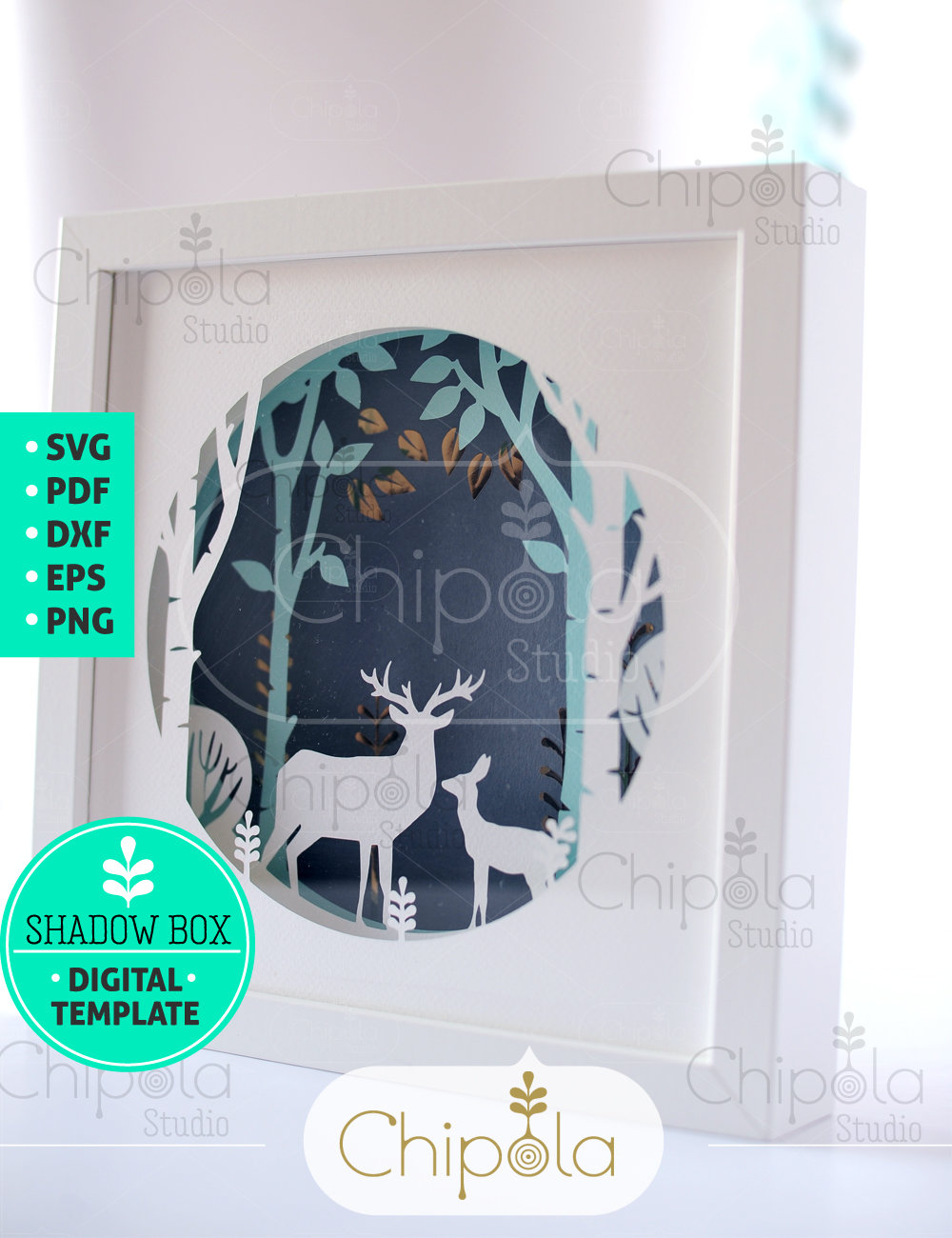 Deer Shadow Box SVG 3d Papercut SVG Layered Paper Art | Etsy UK