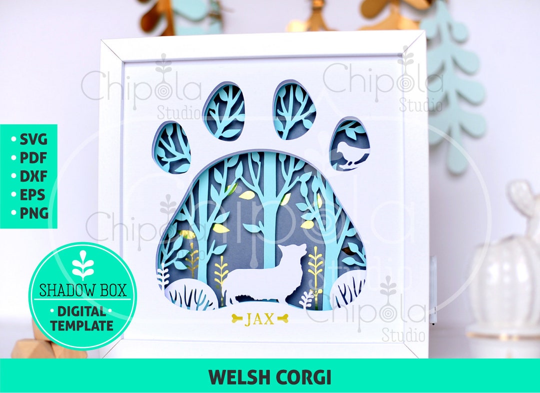Welsh Corgi Dog Breed Shadow Box SVG, 3d Papercut SVG, Layered Paper ...